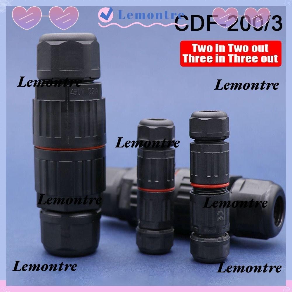 LEMONTRE Waterproof Cable Connector, 2/3 Pin Conductor Connector Wire ...