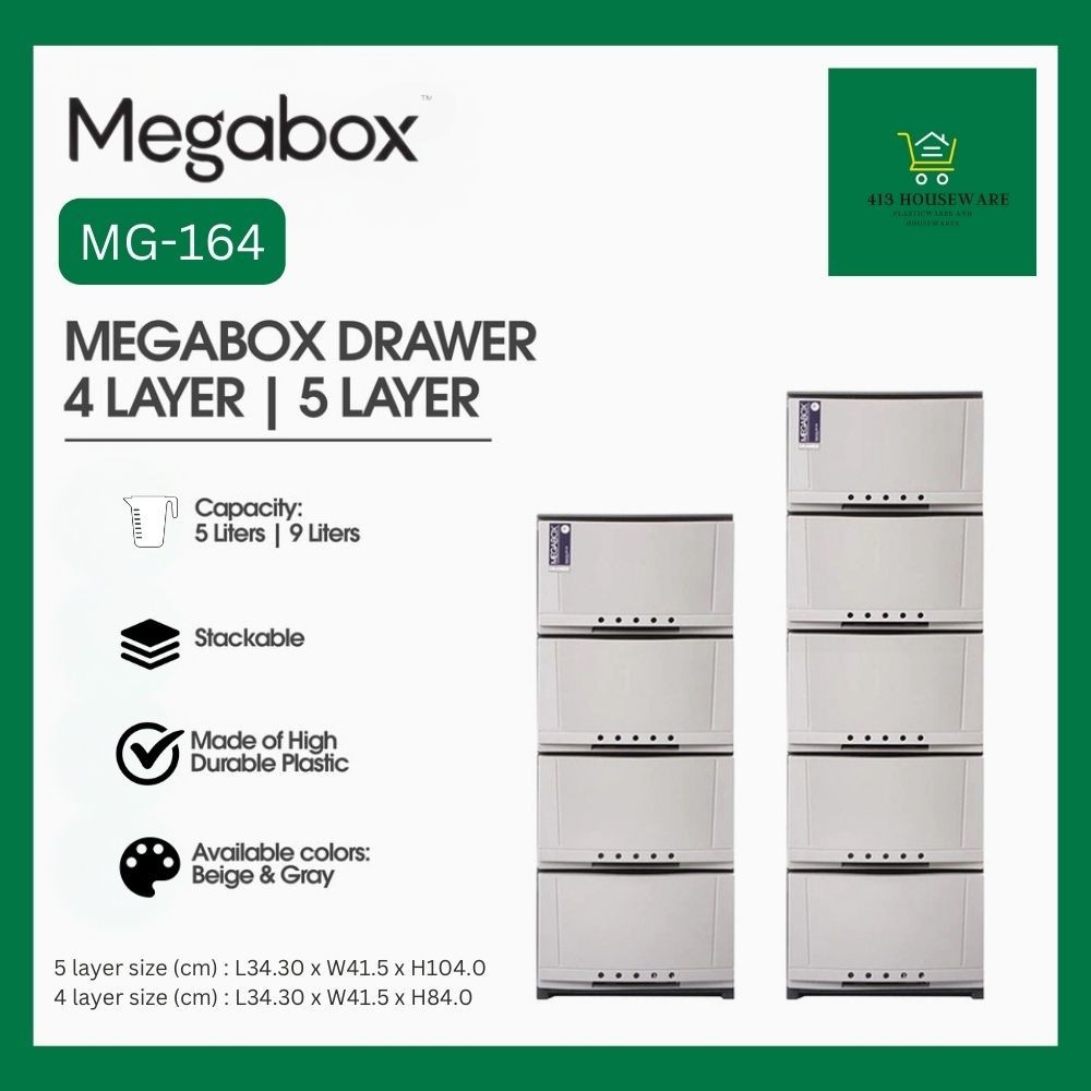 Megabox Slim Drawer 4 Layer 5 Layers Kids Drawer Kid's Toys Baby Clothes Wardrobe Filing - MG ...