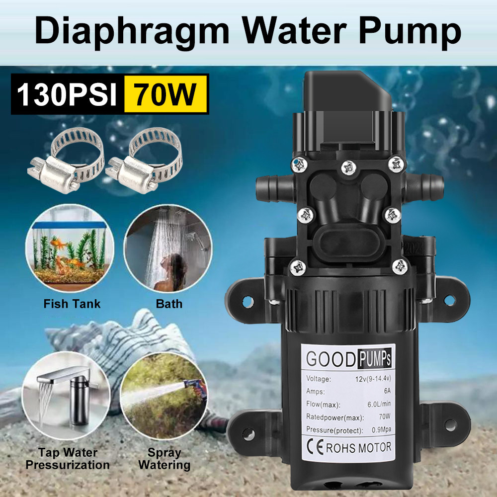 Mini water pump Diaphragm High Pressure Self Priming Water Pump Caravan ...