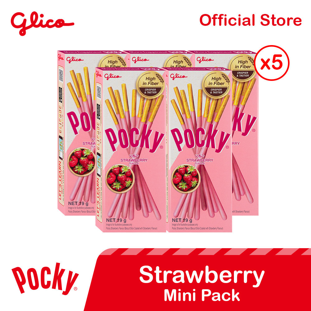 Pocky Mini Pack Strawberry 19g by 5s | Shopee Philippines