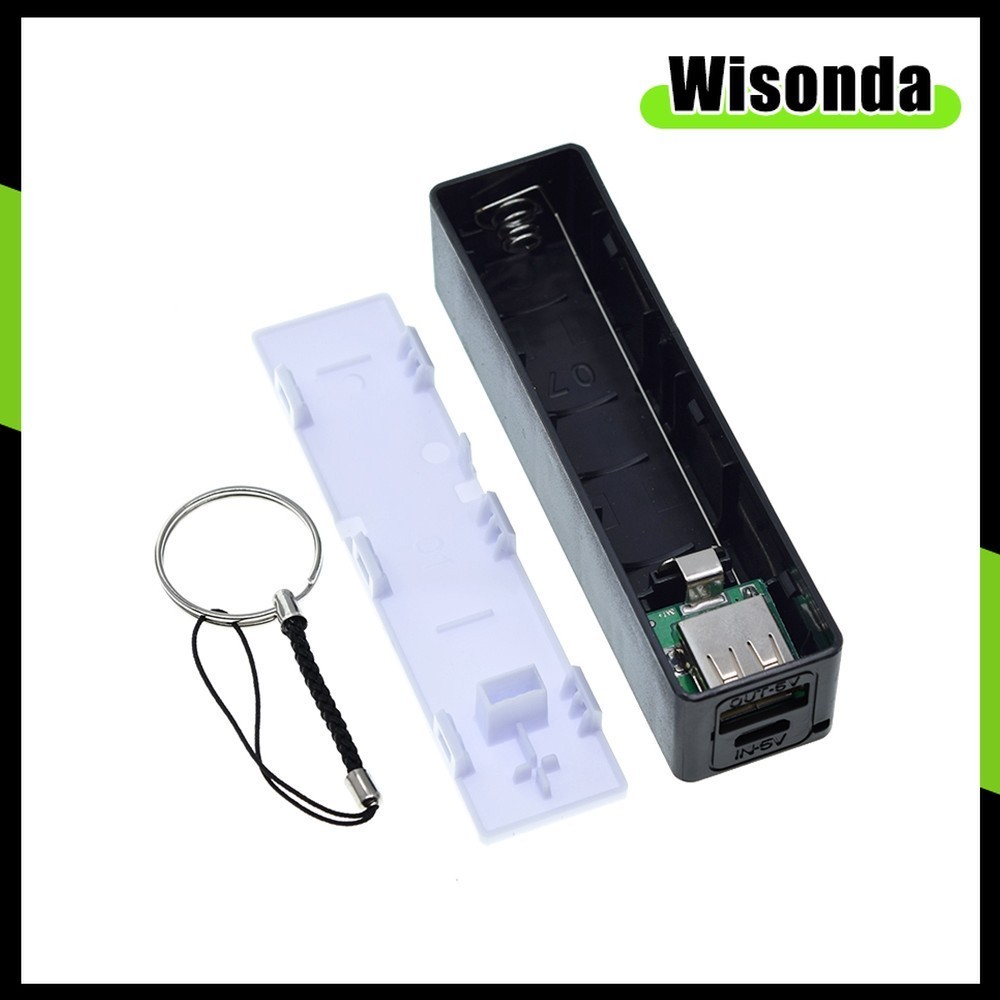 USB Power Bank Case Kit 18650 Battery Charger DIY Box Shell Kit Black ...