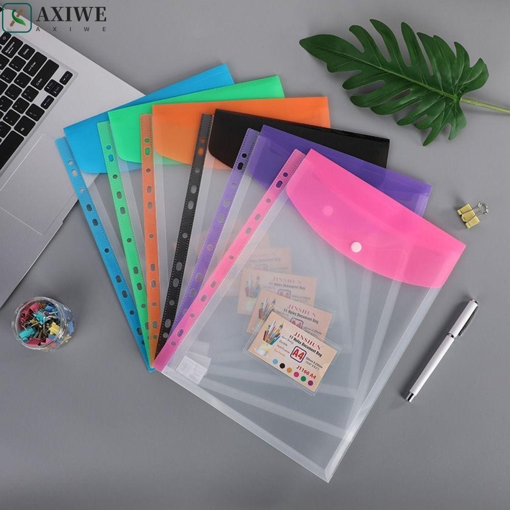 AXIWE A4 Expandable Binder Pocket, Loose Leaf 11 Holes Binder Cash ...