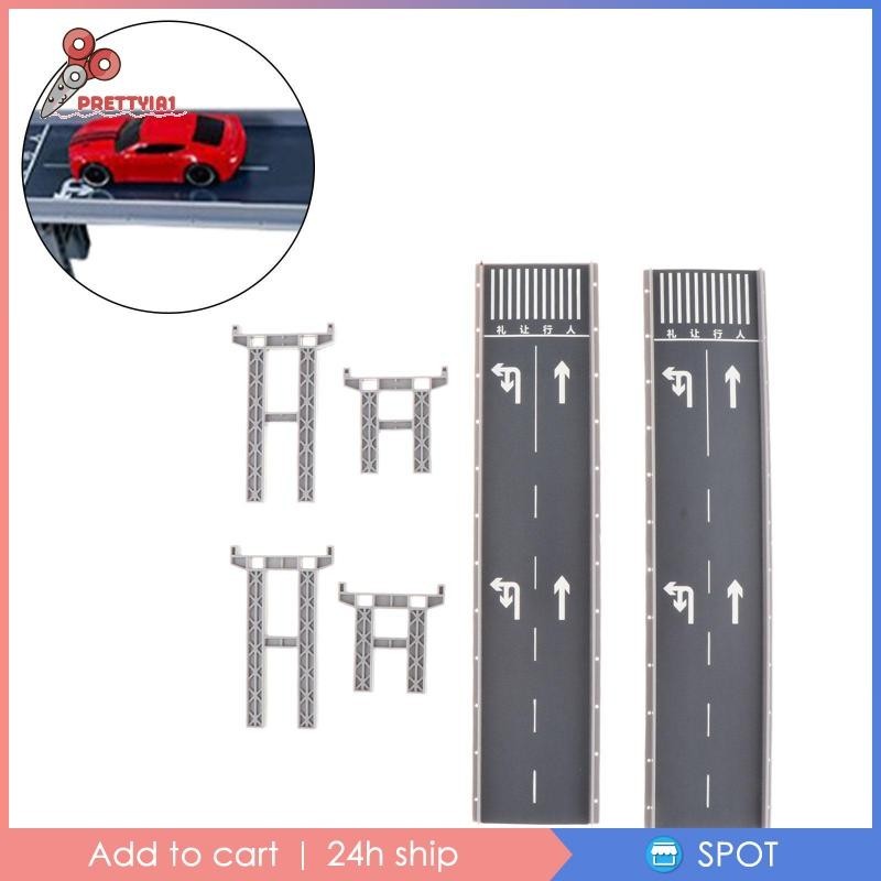 [Prettyia1] 1/150 Road Model Car Viaduct Model DIY Assembly Diorama ...