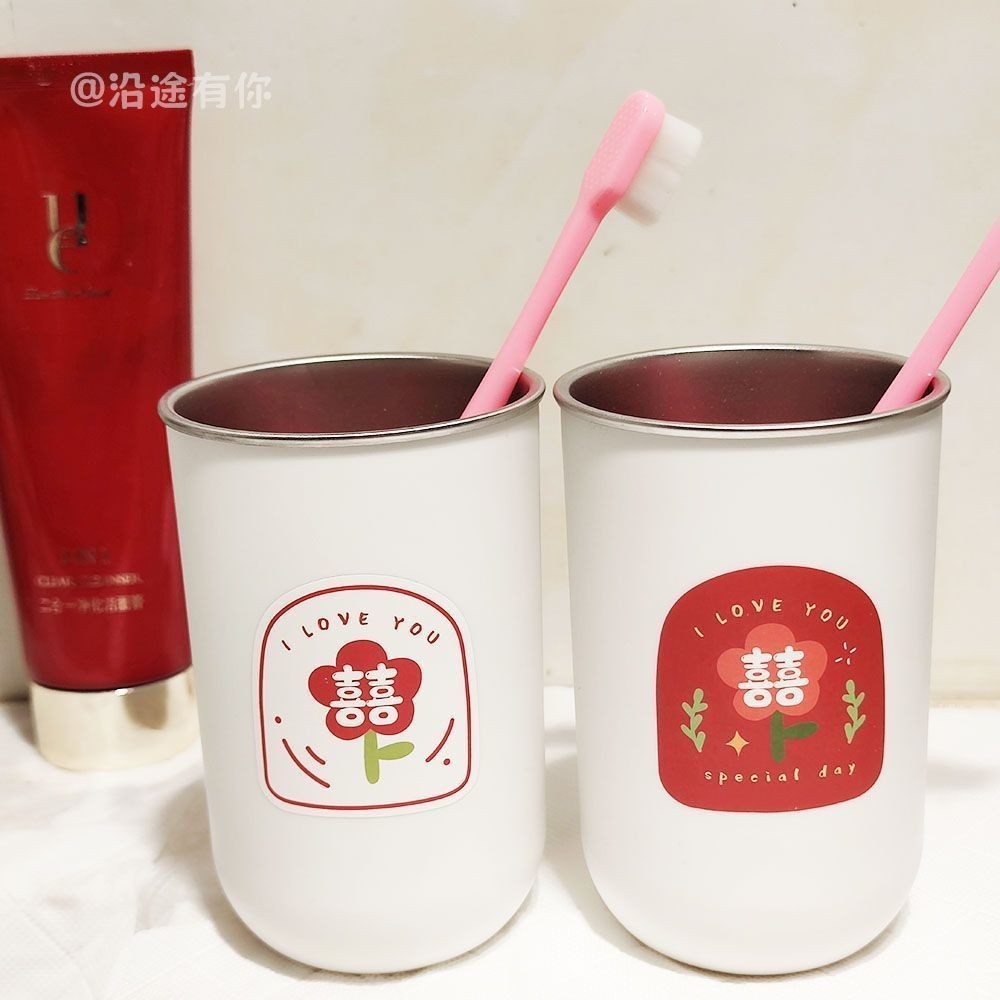 Tooth glass Wedding 304 Water Cup Toothbrush Cup Couple Toothbrush Cup ...