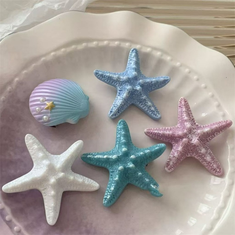 1Pcs Beautiful Simulation Shell Starfish Cute Hairpin Hair Clips Hair ...