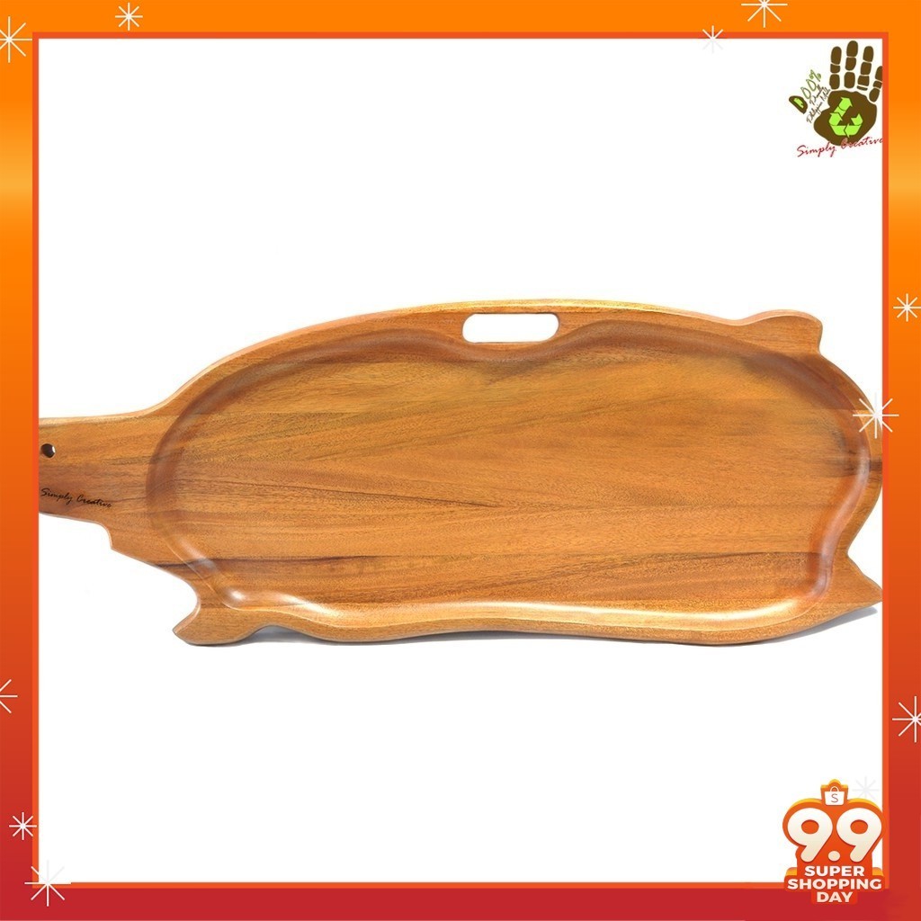 Simply Creative Wooden Lechon Tray, small size 30". Wooden Pig Platter ...