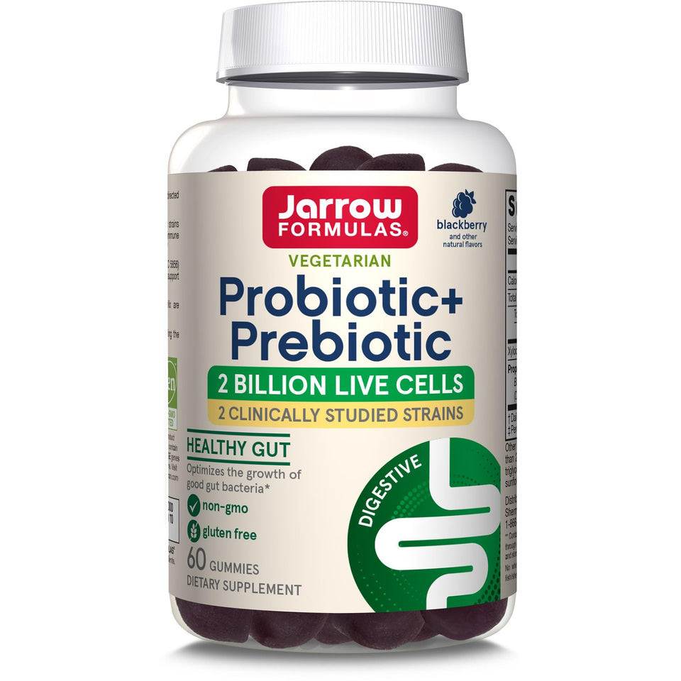 Jarrow Formulas Probiotic+ Prebiotic Gummies, 2 Billion Live Cells ...