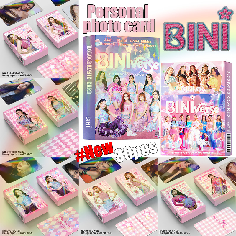 Hot BINI Personal photo Flash Card MIKHA AIAH COLET GWEN 30 PCS Double ...