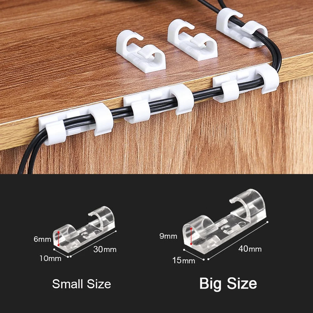 16/20pcs Cable Organizer Clip Snap Drop Wire Holder Cord Management ...