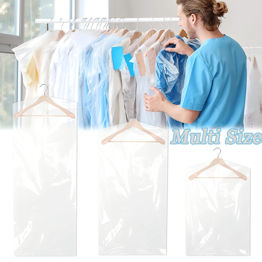 Transparent Plastic Clothes Dust Cover/Dry Cleaning Shop Disposable ...