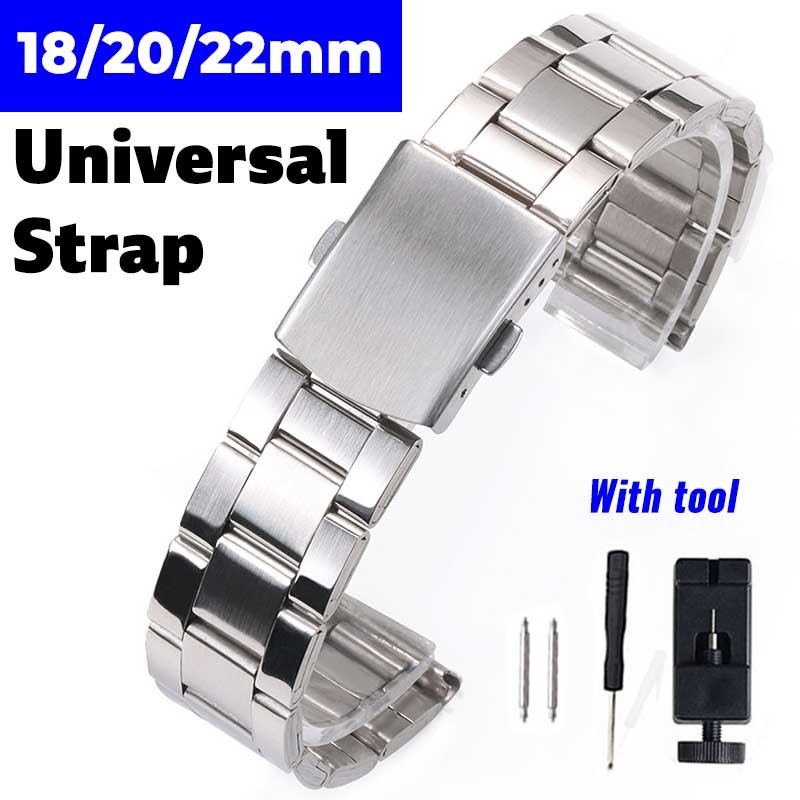 18mm Stainless Steel Watch Strap for Seiko Diver 20mm 22mm Metal Watch ...