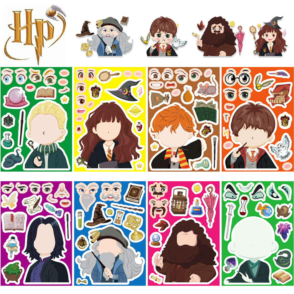 Cartoon Harry Potter Children's DIY Puzzle Stickers Magic Theme ...