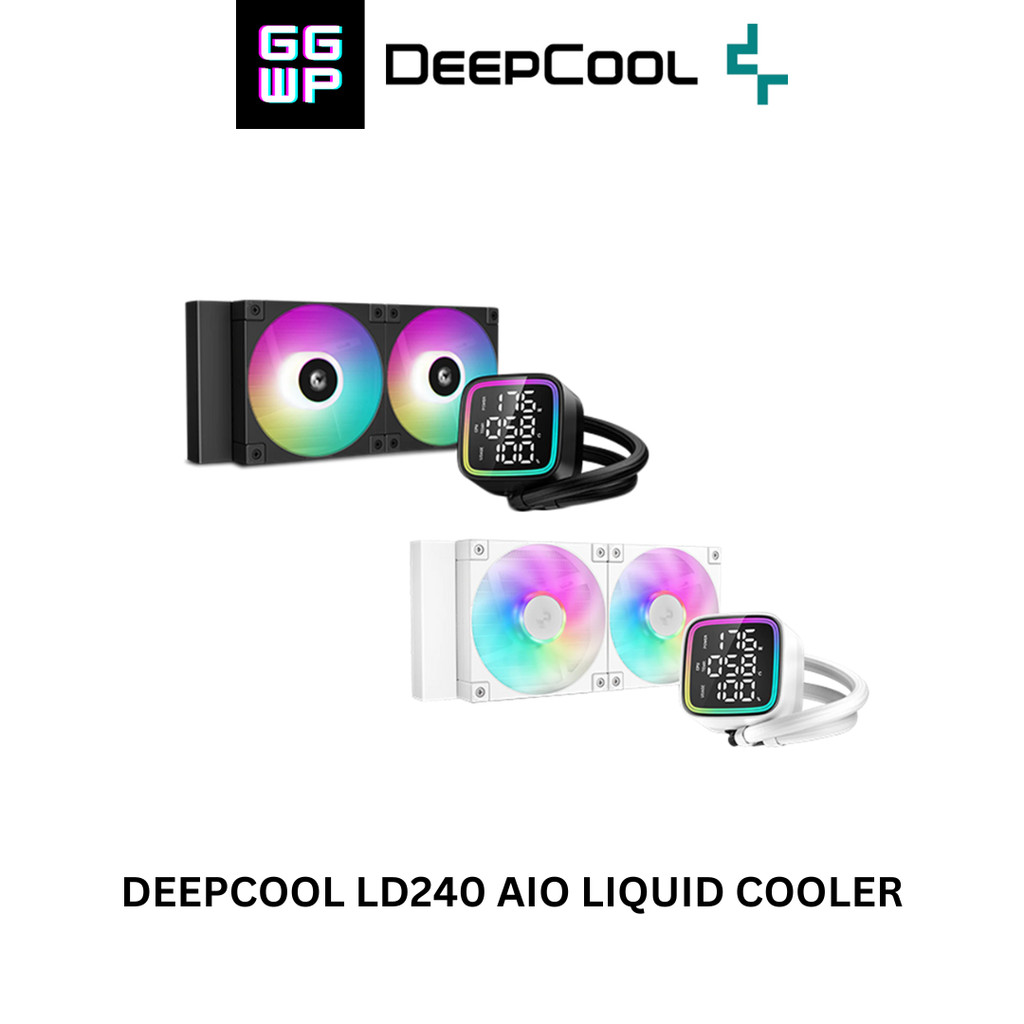 DEEPCOOL LD240 Liquid Cooler 240mm 5th Gen Pump 3400 RPM AIO Real-time CPU Status Screen Anti ...