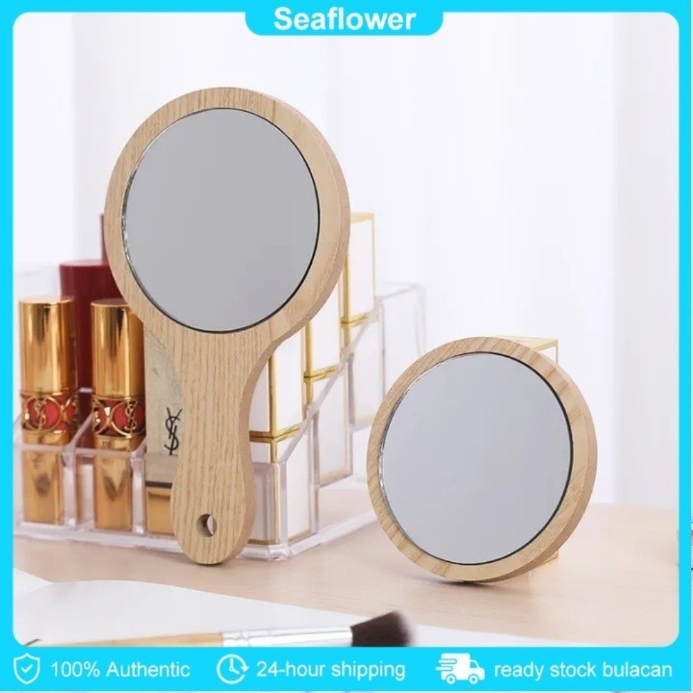 Wooden laminated Handy Mirror Vintage Portable Compact Makeup Vanity ...