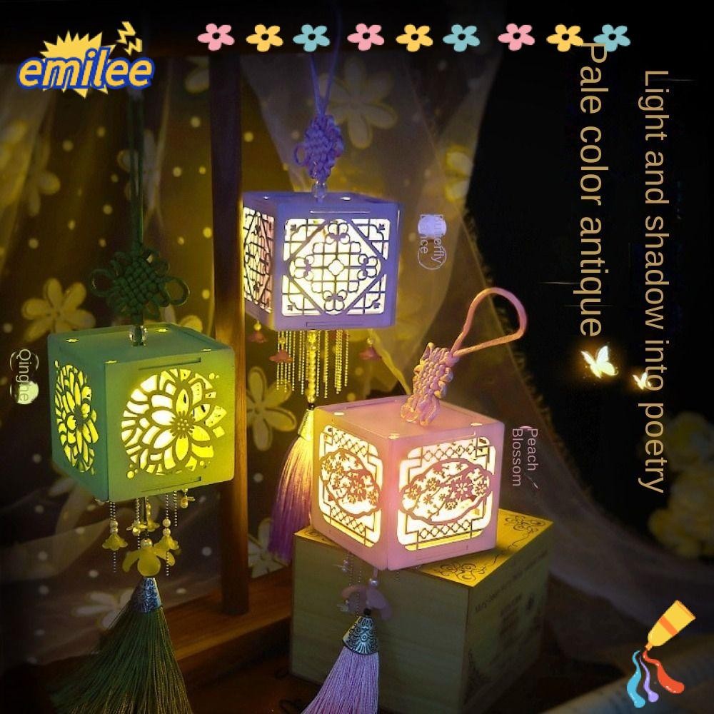 EMILEE Mid-Autumn Festival Lantern, Chinese DIY Hand-held Lanterns ...
