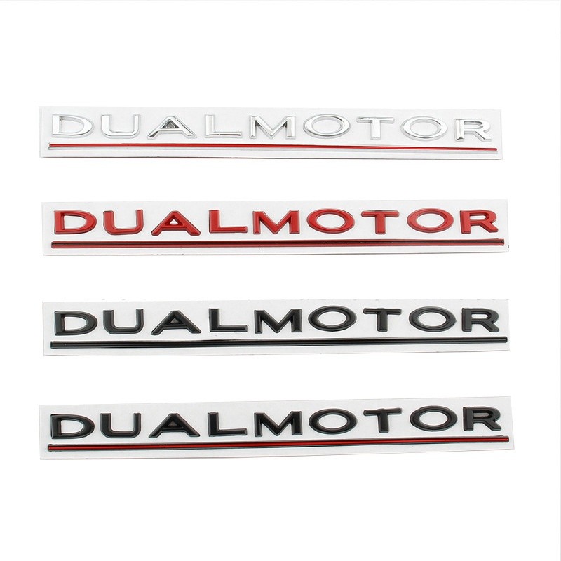 DUAL MOTOR letter logo Underlined Dualmotor emblem for Tesla Model 3 ...