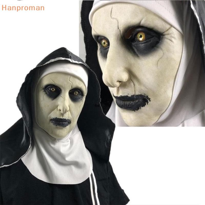 Hanproman> The Horror Scary Nun Latex Mask w/Headscarf Valak Cosplay ...