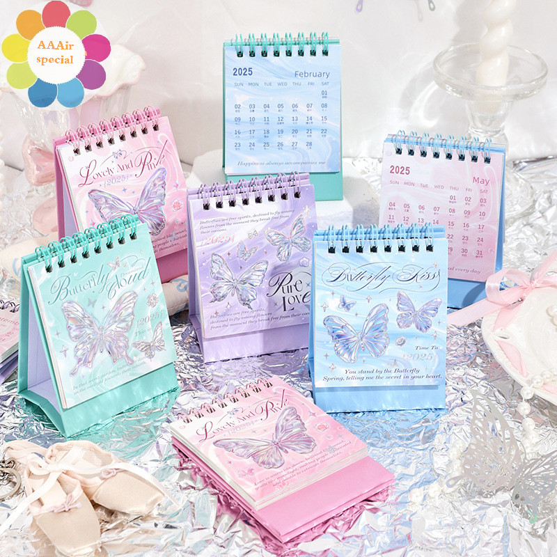 SEMEBY Fashion Laser Butterfly Desk Calendar Office Desktop Decoration ...