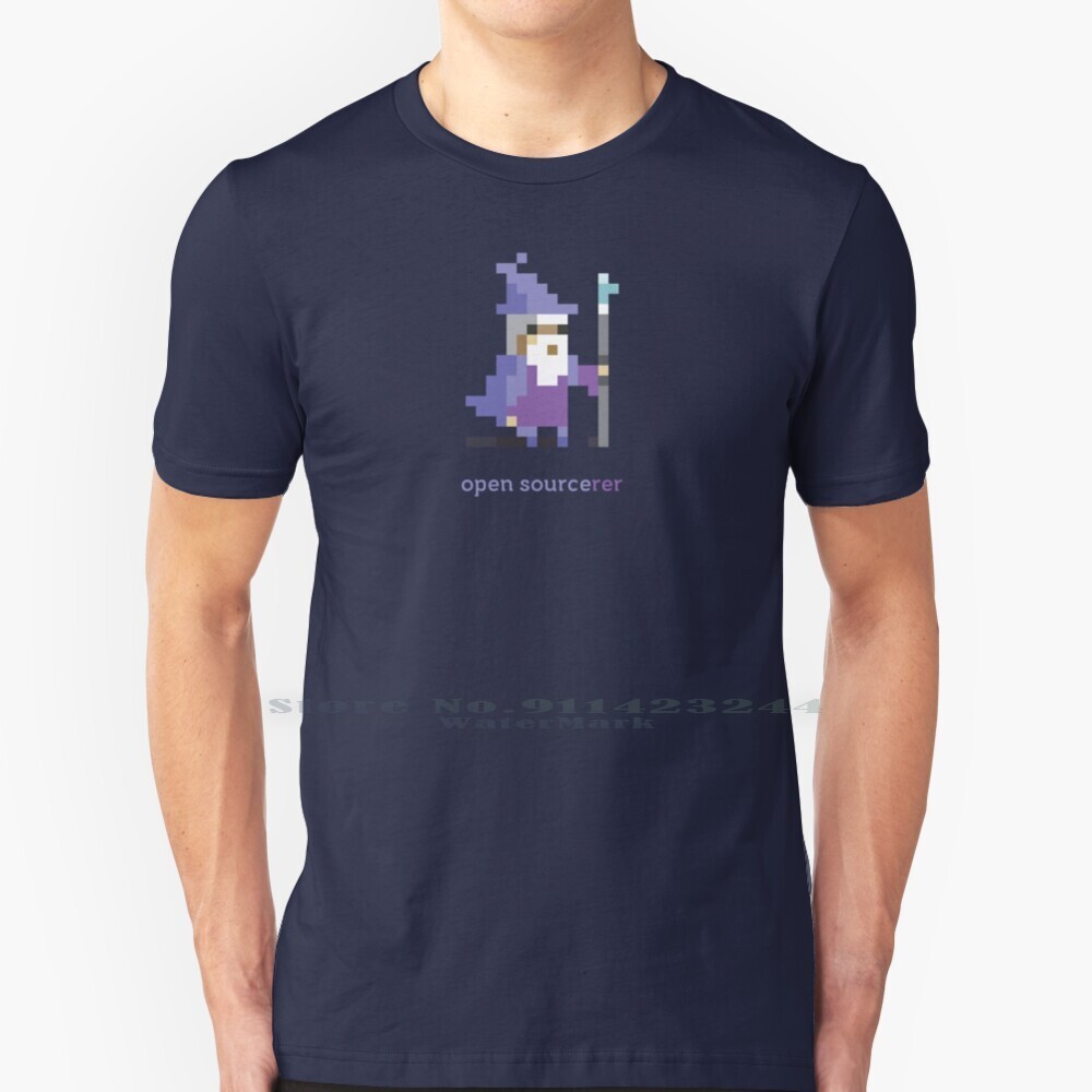 8-Bit Open Source Sorcerer-Programming T Shirt 100% Pure Cotton Wizard ...