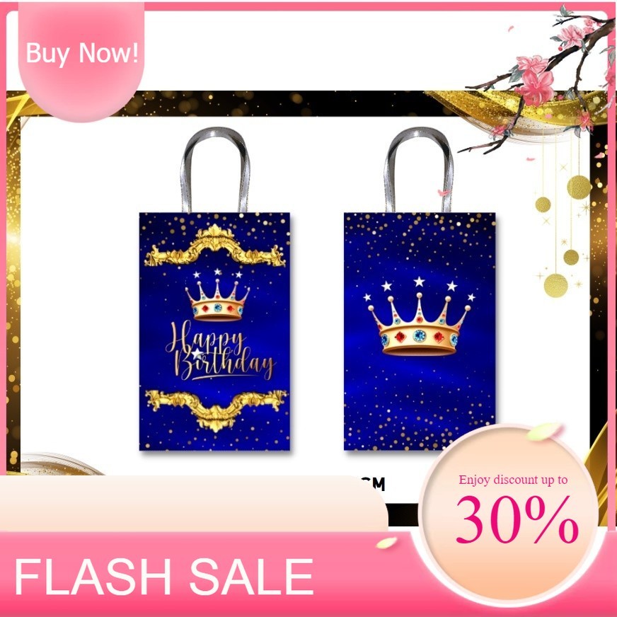Royal Blue Candy Bag Crown Theme Party Supplies Thank You Gift Bag ...