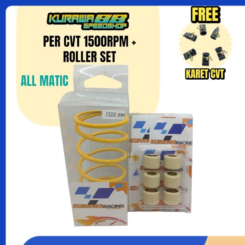 Roller 1SET (6pcs) + PER CVT 1500 RPM KURAWA RACING ALL MATIC | Cvt CVT ...