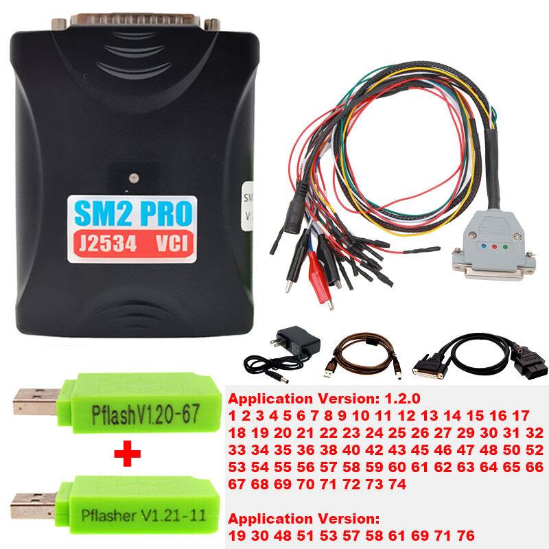 Newest For Car Engineers SM2 Pro J2534 VCI ECU Programmer With PFLASHER 1.21 1.20 Add 51 / 76 ...