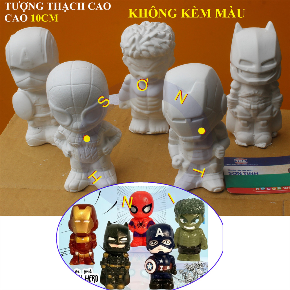 Colored Plaster Statue of Marvel Super Heroes, Spider Man, Iron Man ...