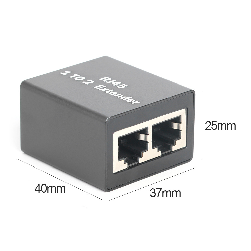 1 To 2 Way RJ45 Female Splitter Ethernet Network Adapter Extender ...