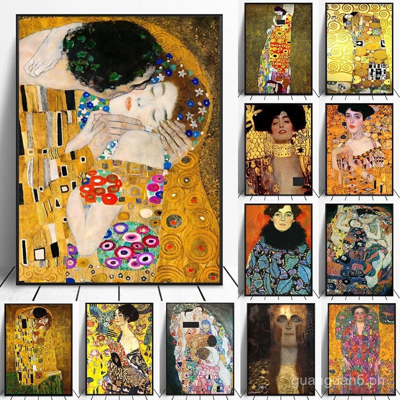 Gustav Klimt Classic Artwoks Collection Posters Canvas Print Wall Art ...