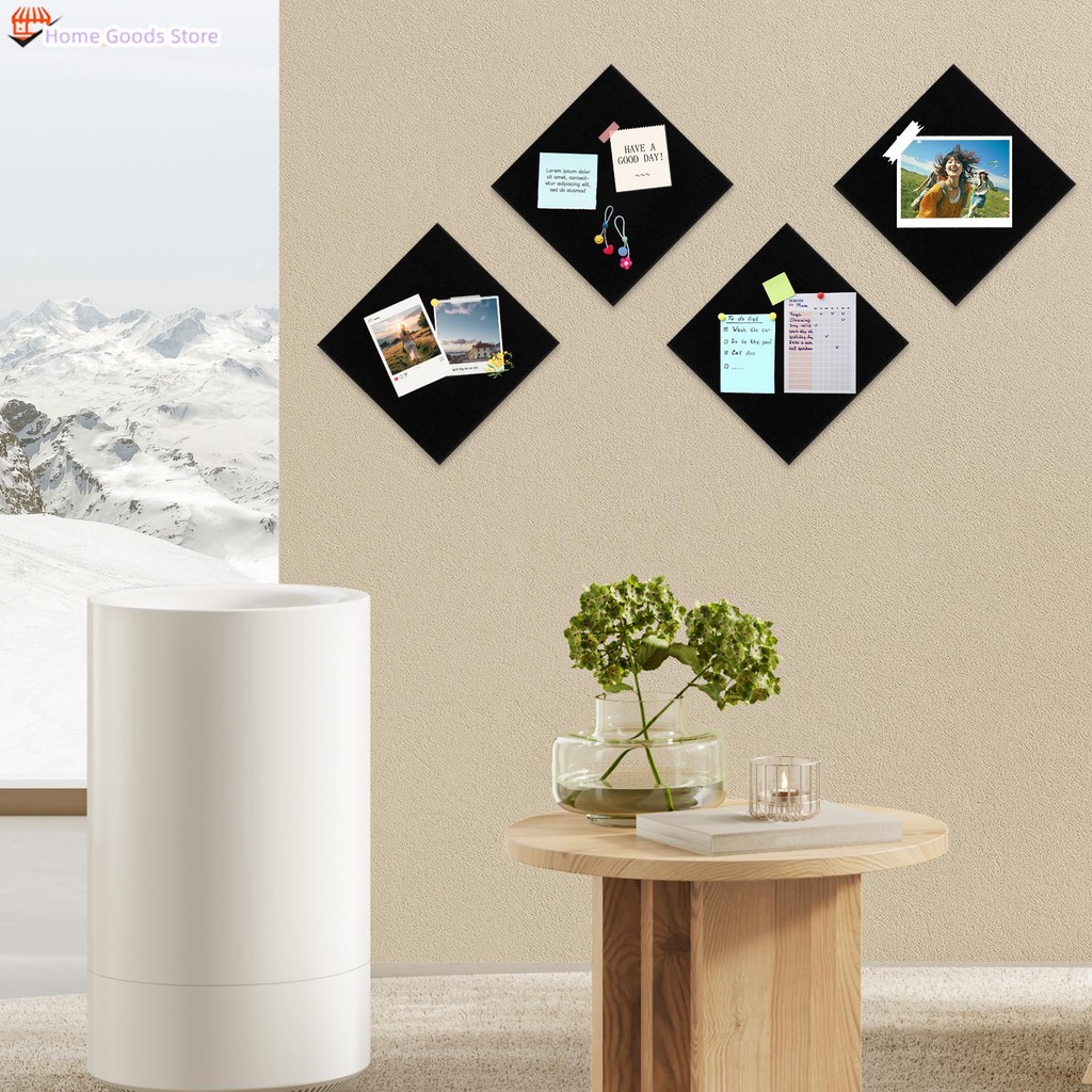 4Pcs Felt Cork Board Tiles Adhesive Felt Wall Tiles No Drill Felt Pin ...