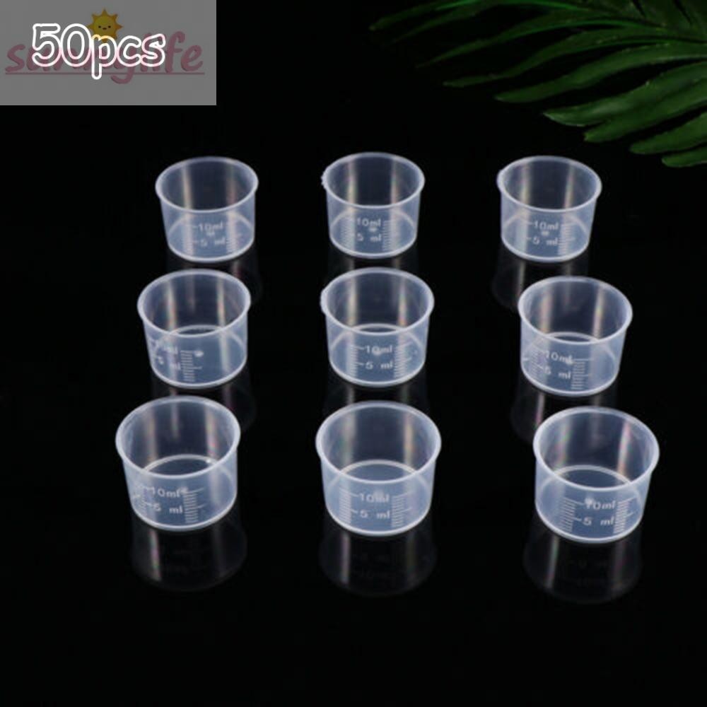 Measuring Cup 10ml 50pcs Plastic Measuring Scale Laboratory Measurement ...