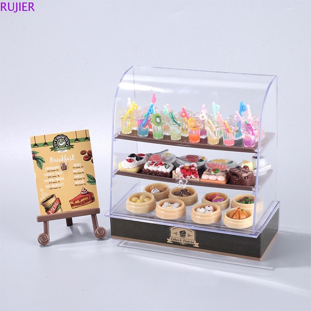 RUJIER Miniature Bakery Case, 1:12 Scale Model Dollhouse Cake Case ...