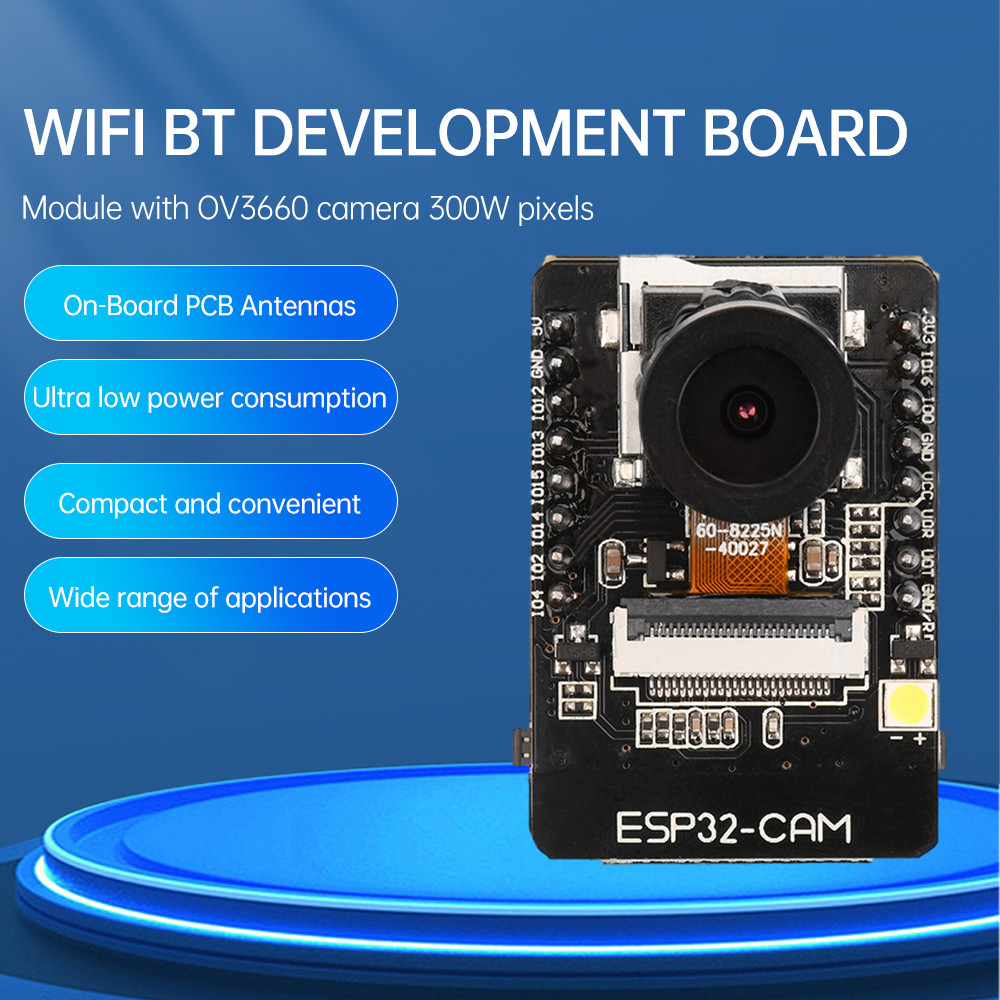 Pcbfun ESP32-CAM WIFI BT Development Board 2.0MP ESP32-S Module OV2640 Camera Module Expansion ...