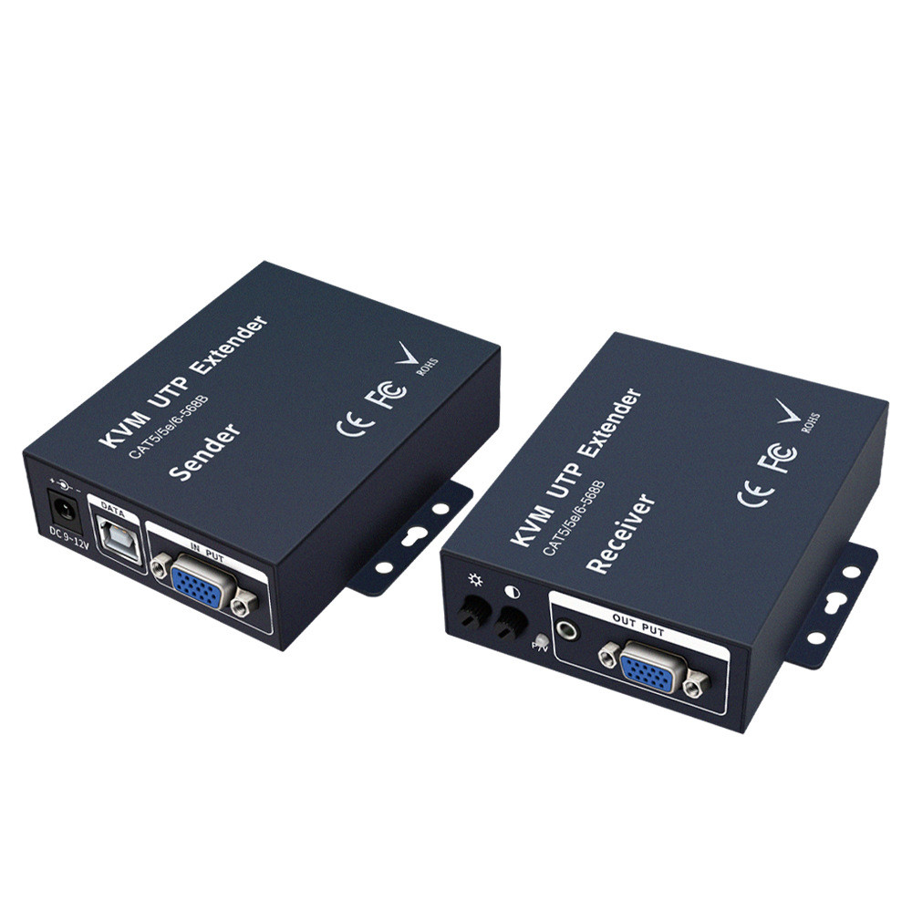 VGA KVM USB Extender Kit Over Cat5e Cat6 Cat7 Ethernet LAN Cable up to ...