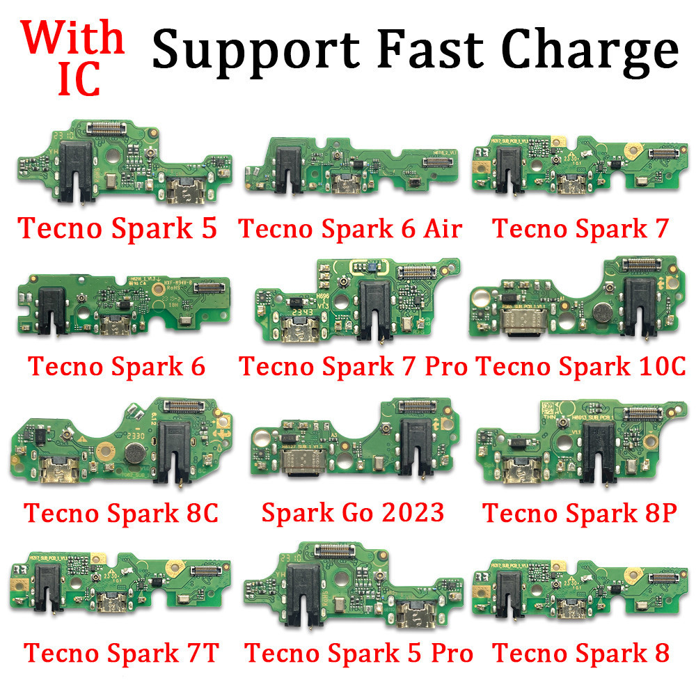 Charger Board PCB Flex For Tecno Pop 4 Spark 5 6 Air 7 Pro 7T 8 8C 8P 8T 10C Go 2023 Zero Pro ...