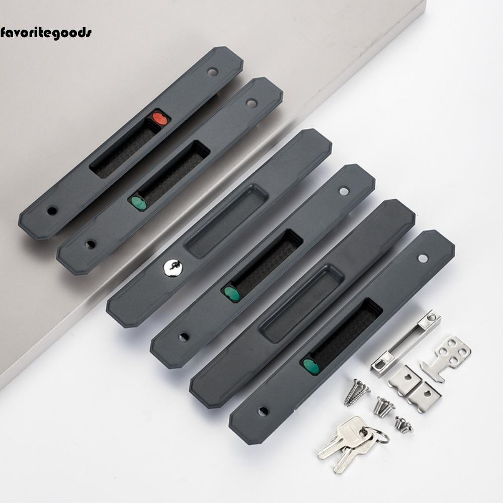 FAVORITEGOODS Sliding Door Lock, Durable Stainless Steel Door Handle ...