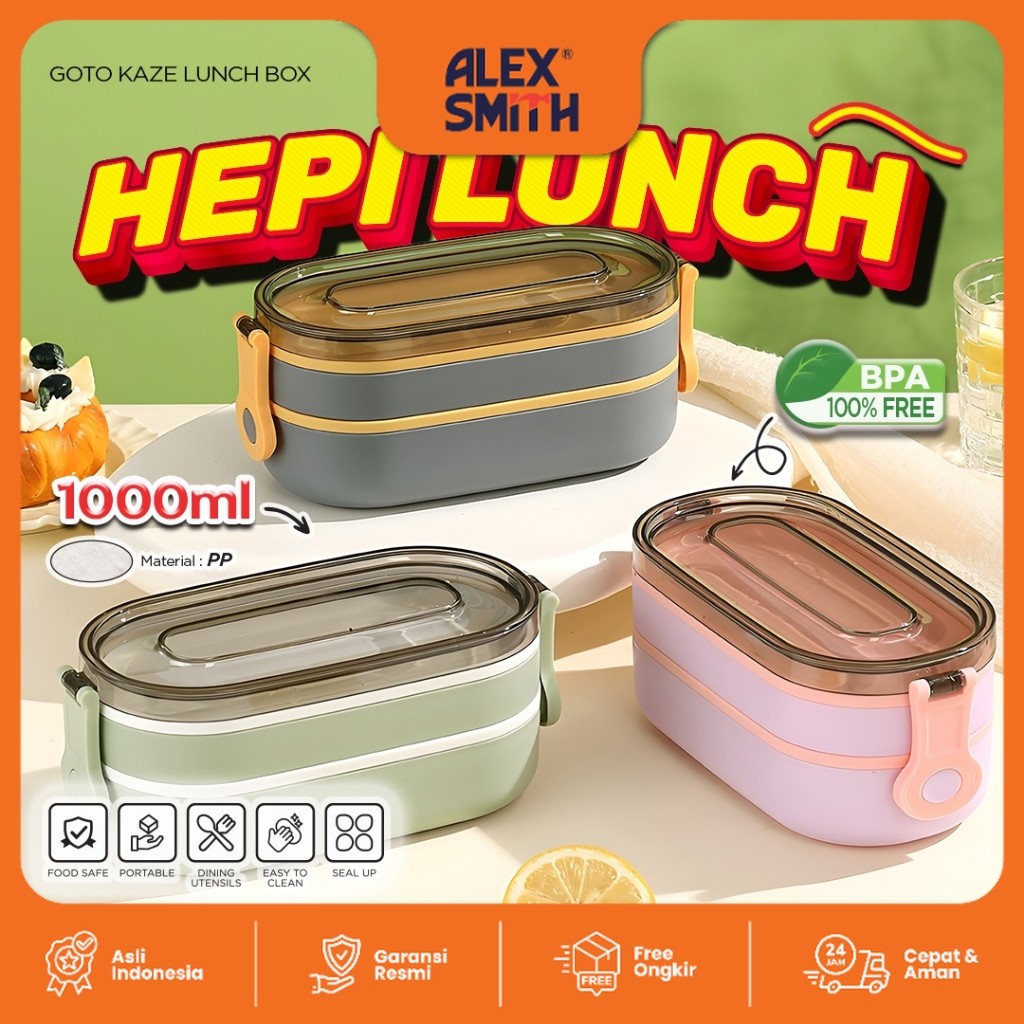 Goto Kaze Lunch Box Mini Aesthetic 2-Tier Lunch Box Set | Shopee ...