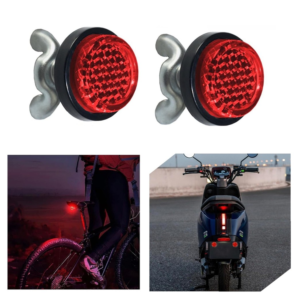 1/2Pcs Red Reflectors Motorcycle License Plate Bolts and Nuts Mini ...
