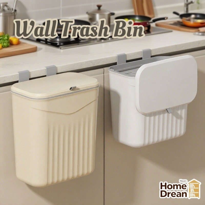 Kitchen Hidden Trash Bin Wall Mounted Slide-Out Garbage Can Space ...