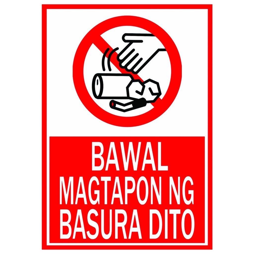 Bawal Magtapon ng Basura Dito Sign - Laminated Signage - A4 Size ...