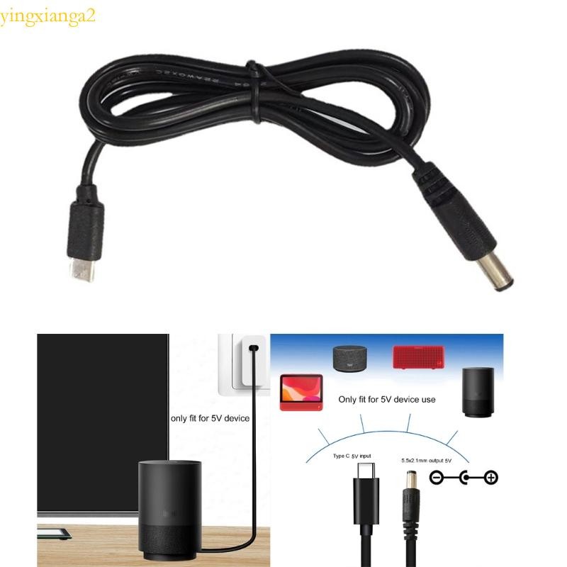 yin 1m USB to DC 5 5x2 1mm Power Cable Barrel Jack Center Pin Positive ...