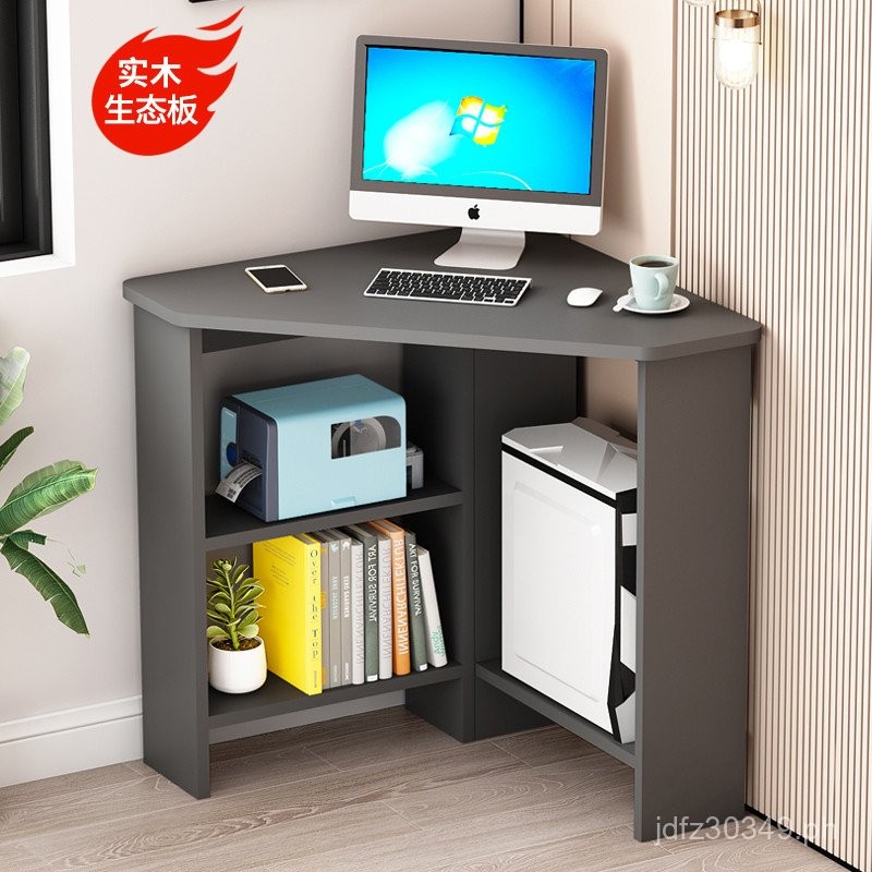 Computer desk triangular simple design9U Solid Wood Study Corner Wall ...