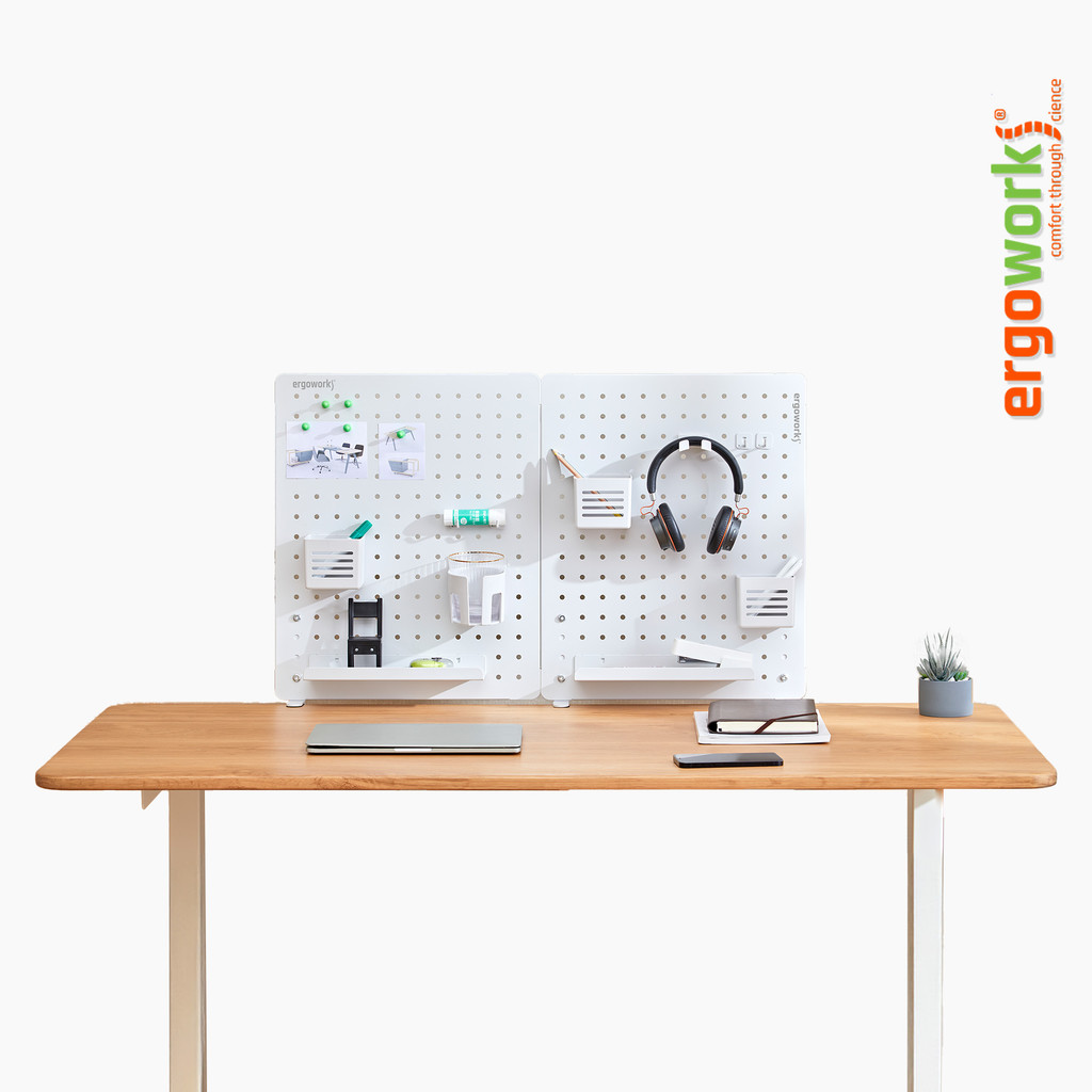 Ergoworks Clamp-On Desk Back Pegboard Organizer Panel & Accessory ...
