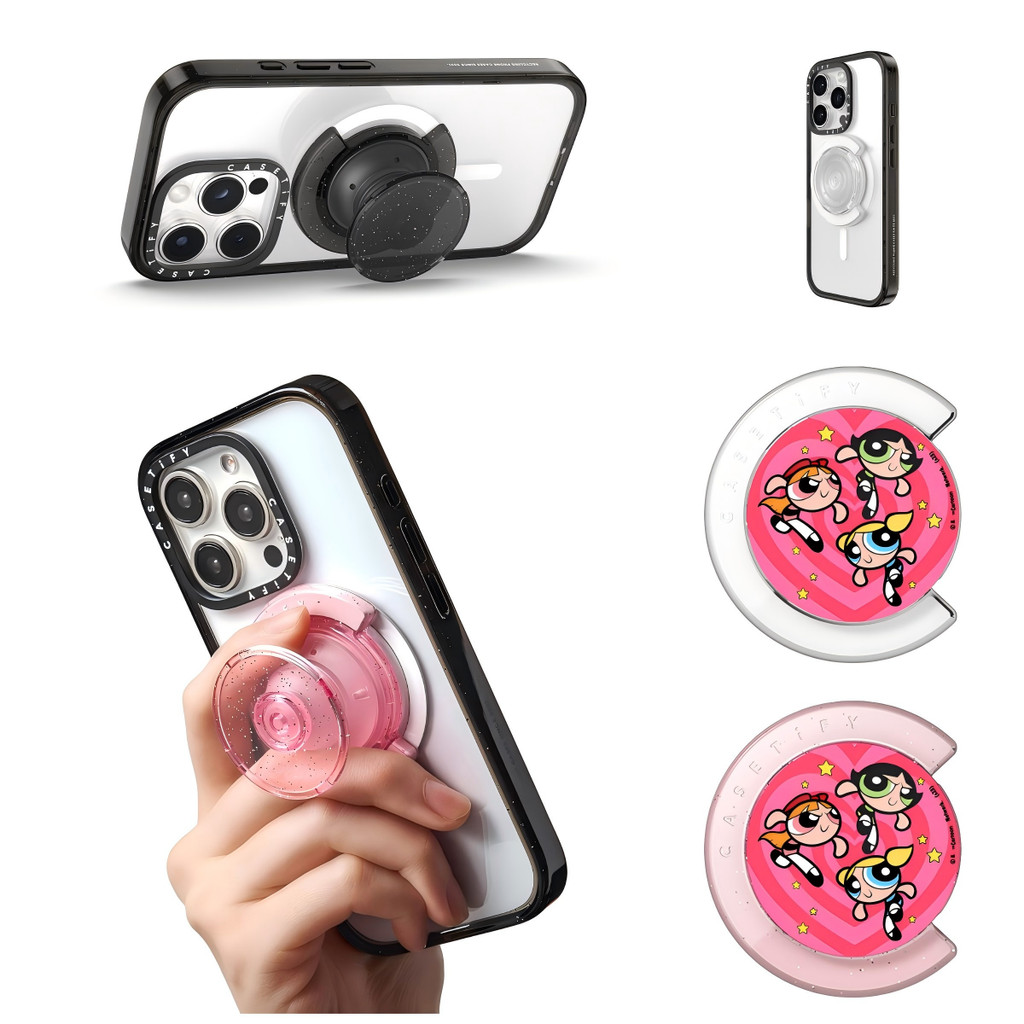 The Powerpuff Girls Black White Pink Magnetic, Grip Holder for iPhone ...