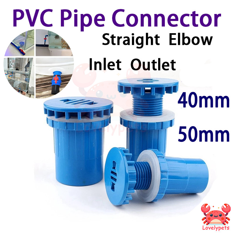 40/50mm PVC Pipe Connector Aquarium Outlet Fitting Inlet Fitting Pipe ...
