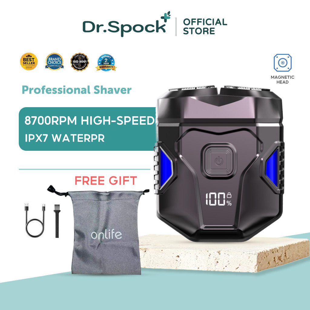 Dr.spock Mini Electric Shaver For Men Mini Portable Shaver With 3D ...
