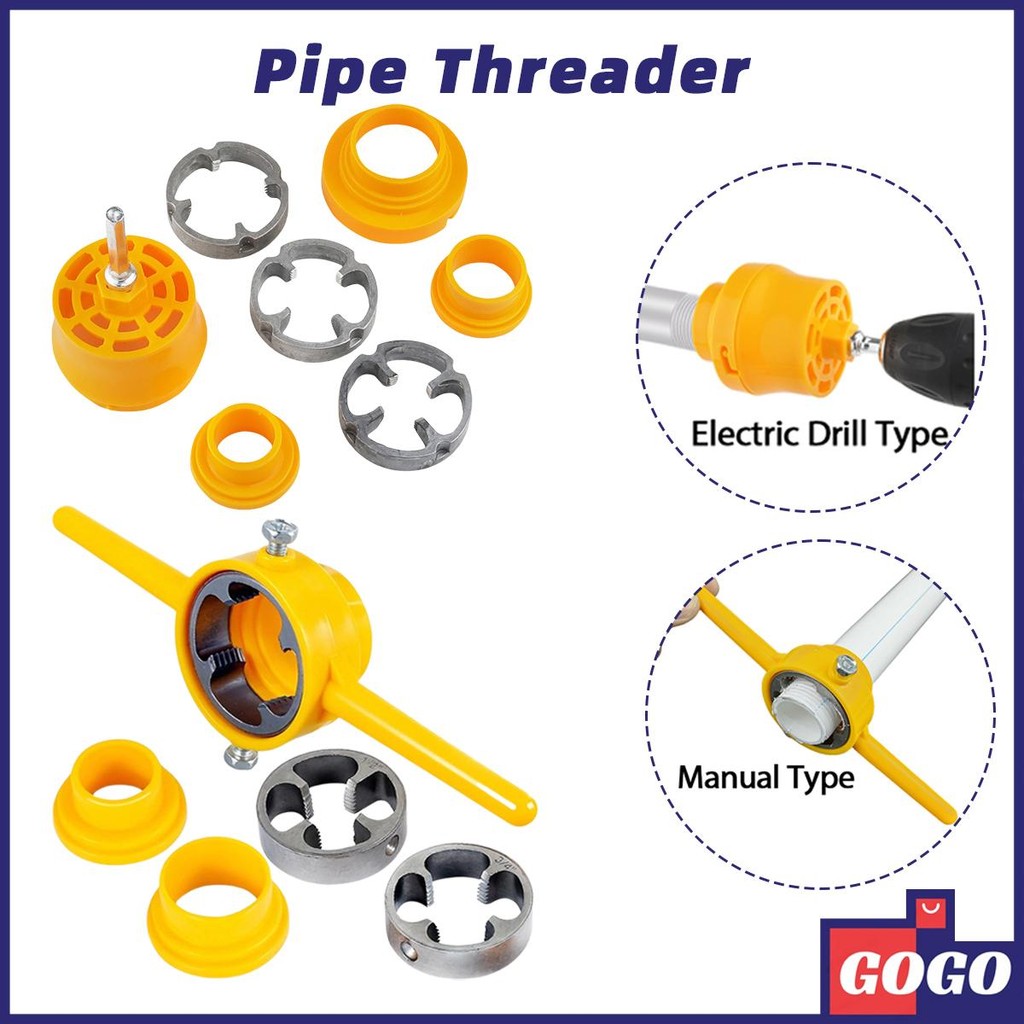 Electric / Manual Pipe Threader PVC 1/2 3/4 1" PPR Pipe Threader Tool ...