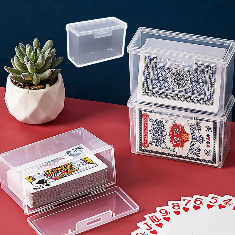 Transparent Plastic Poker Card Boxes Playing Cards Container Storage ...