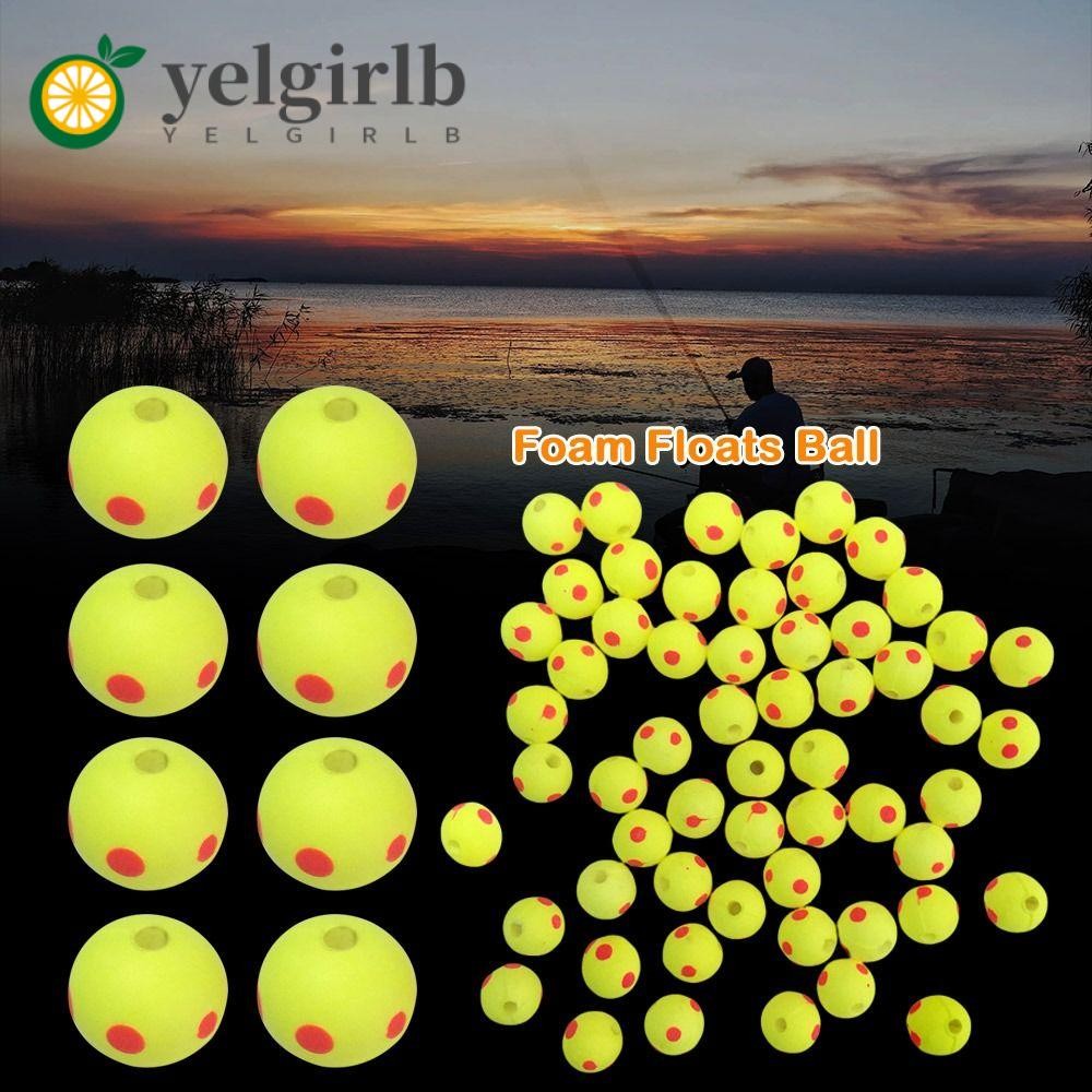 YELGIRLB 50pcs Fishing Floats Beads, Bottom 6-15mm Foam Floats Ball ...