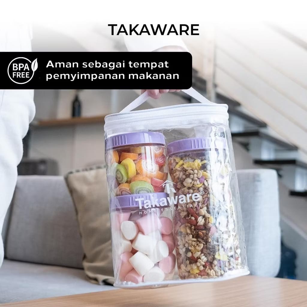 Jar Set With Round Jar Bag Food Storage Set Plastic Jar | Shopee ...
